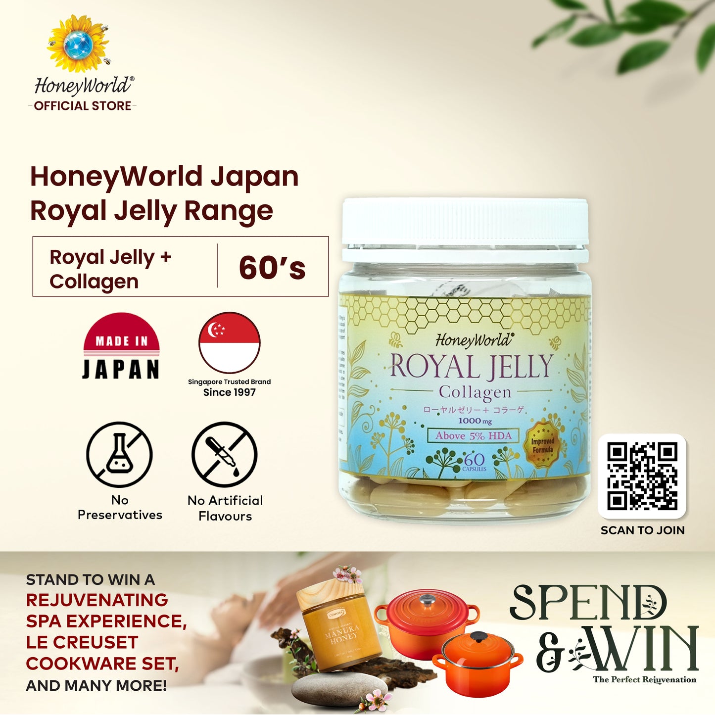 Japan Royal Jelly + Collagen Capsules – HoneyWorld
